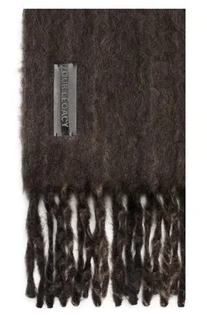 Our Legacy Estate Wave Textured Alpaca & Wool Blend Scarf - Choco