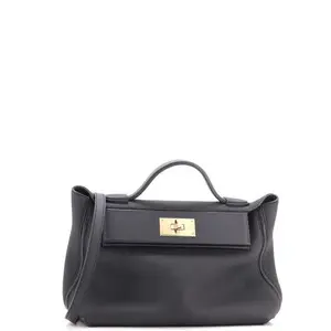 Hermès 24/24 Bag Bicolor Togo With Swift 29 - Black