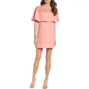 BB DAKOTA OCCASION Bb Dakota Lace Capelet Dress - Nectar