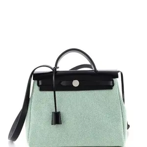 Hermès Herbag Zip Criss Viking Toile And Leather 31 - Green