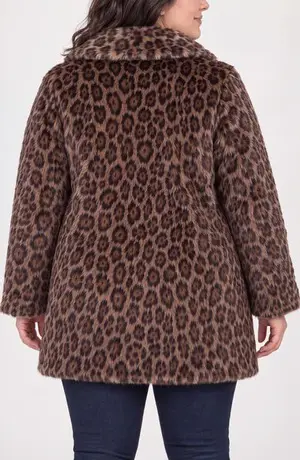 LIVERPOOL Leopard Print Faux Fur Coat
