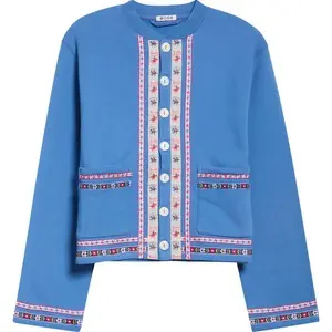 BODE Ribbon Cotton Cardigan - Blue