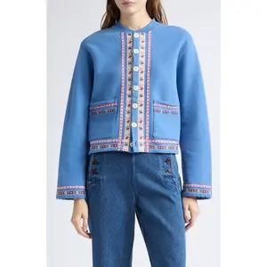 BODE Ribbon Cotton Cardigan - Blue