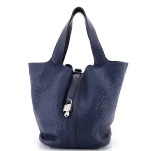 Hermès Picotin Lock Bag Clemence Gm - Blue