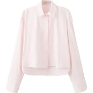 Mango Crop Woven Shirt - Pink
