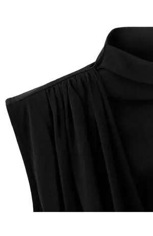 Mango Chiffon Drape Sleeveless Top