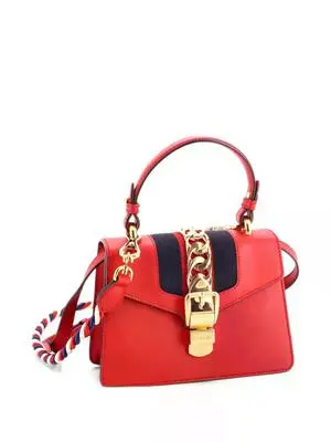 Gucci Sylvie Top Handle Bag Leather Mini Satchel