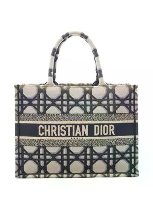 Dior 2010-2026 Medium Embroidered Canvas Macrocannage Book Tote Bag