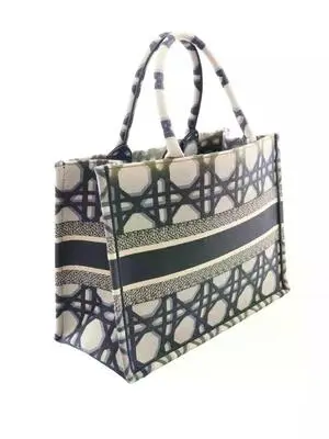 Dior 2010-2026 Medium Embroidered Canvas Macrocannage Book Tote Bag