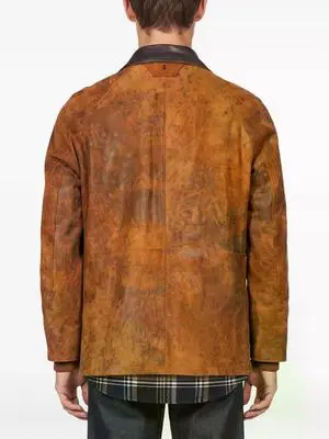 SALVATORE SANTORO Distressed-effect Leather Coat