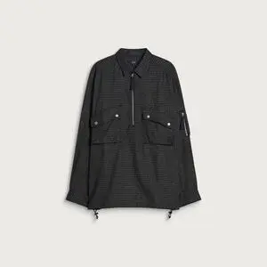Comme Des Garçons Half Zip Micro Gingham Shirt