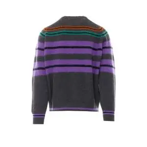 LANVIN Striped Sweater In Wool And Cashmere - Gray