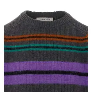 LANVIN Striped Sweater In Wool And Cashmere - Gray