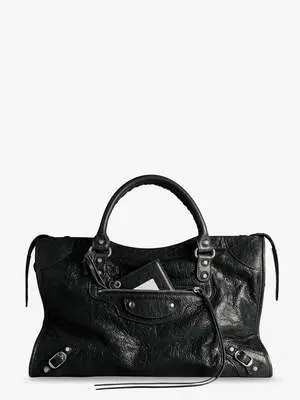 Balenciaga Le City M Leather Crossbody Bag - Black