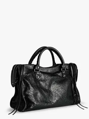 Balenciaga Le City M Leather Crossbody Bag - Black
