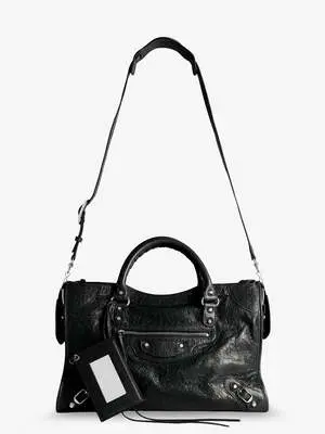 Balenciaga Le City M Leather Crossbody Bag - Black