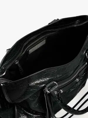 Balenciaga Le City M Leather Crossbody Bag - Black