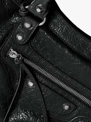 Balenciaga Le City M Leather Crossbody Bag - Black