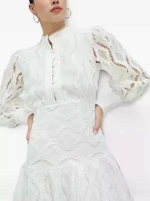 Bardot Lace-overlay Ruffled Mini Dress