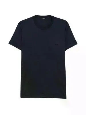 Kiton Logo-embroidered Round-neck T-shirt - Blue
