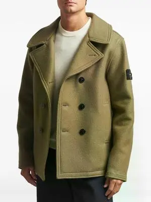 Stone Island 4100040 Heavy Melton Peacoat - Green