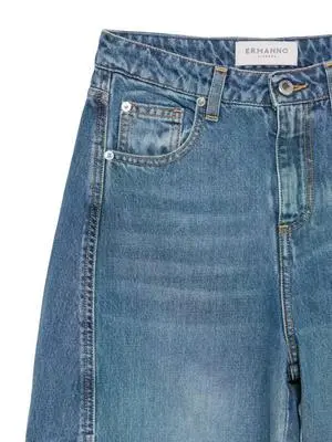 ERMANNO FIRENZE Panelled Faded-effect Jeans