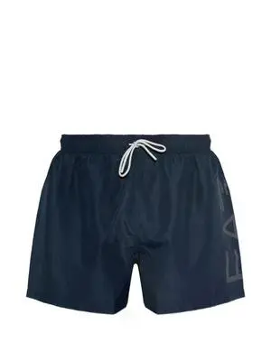 EA7 Logo-print Swim Shorts - Blue