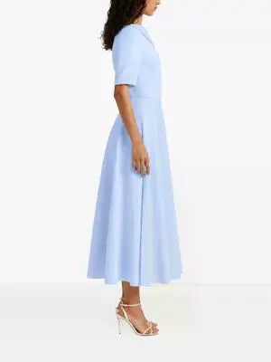 Safiyaa Asymmetric Draped A-line Midi Dress