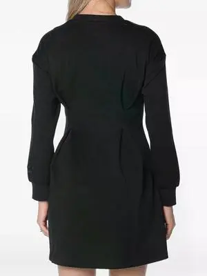 Armani Exchange Pleated Long-sleeve Mini Dress