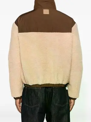 AMI Paris Fleece-texture Panelled Jacket - Neutrals