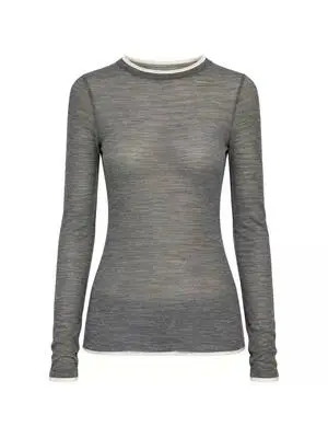 SEMICOUTURE Ellie Fine-knit Long-sleeve Sweater - Grey