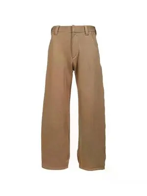 JOHN DOE Straight-leg Cotton Trousers - Brown