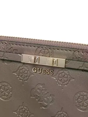 Guess Carmella Logo-embossed Zip-around Wallet - Neutrals
