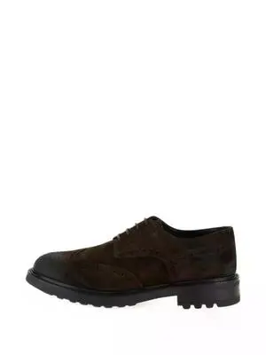 Boggi Milano Derby Shoes In Suede Leather - Brown
