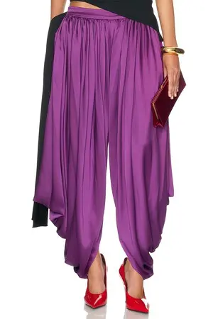 Burc Akyol Satin Sultan Trouser In Purple