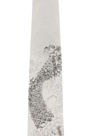 Our Legacy Tie In White - Sprouting Ocean Print
