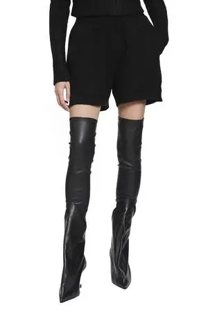 Rick Owens Tower Shorts In Felt Cashmere