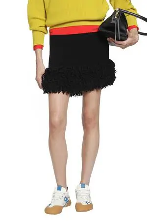 Loewe Wool Blend Mini Skirt - Black
