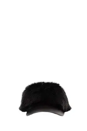 Comme Des Garçons Faux Fur Baseball Hat - Black