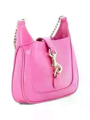 Gucci Jackie Notte Chain Patent Mini Hobo Bag - Pink