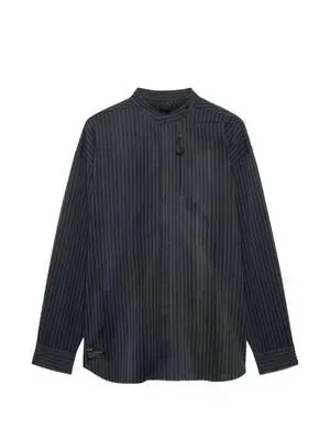 Oakley Vertical-stripe Band-collar Shirt - Black