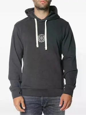 Armani Exchange Logo-patch Drawstring Hoodie - Grey