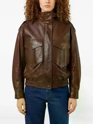 THE FRANKIE SHOP Leather Bomber Jacket