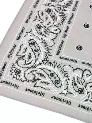 LIFEISWAR Paisley-print Logo-print Scarf