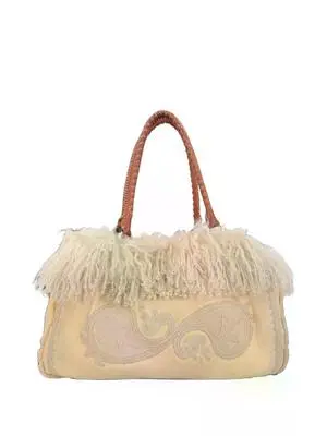 Ermanno Scervino Embroidered Shearling Tote Bag
