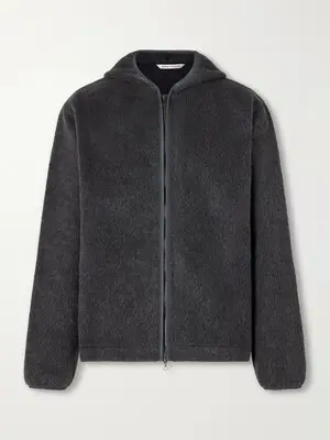 A KIND OF GUISE Erro Brushed Wool And Mohair-blend Felt Hoodie - Gray