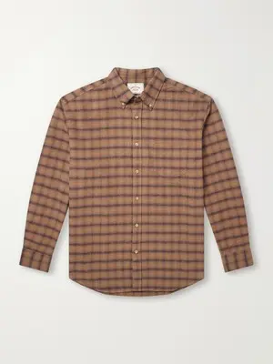 Portuguese Flannel Camila Oversized Checked Cotton-flannel Shirt - Brown