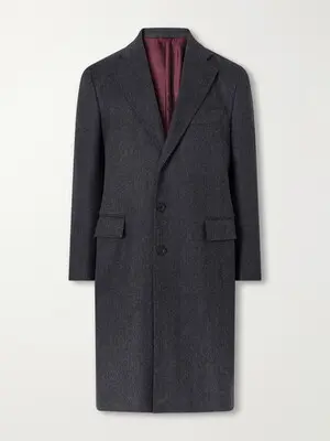 Rubinacci Herringbone Virgin Wool Coat