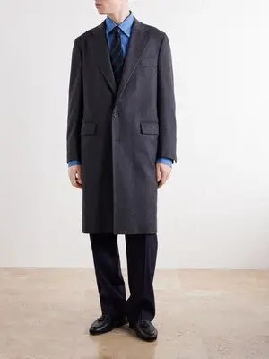 Rubinacci Herringbone Virgin Wool Coat