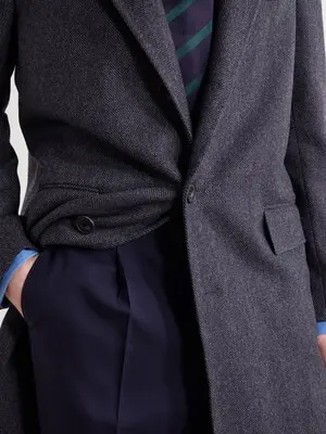 Rubinacci Herringbone Virgin Wool Coat